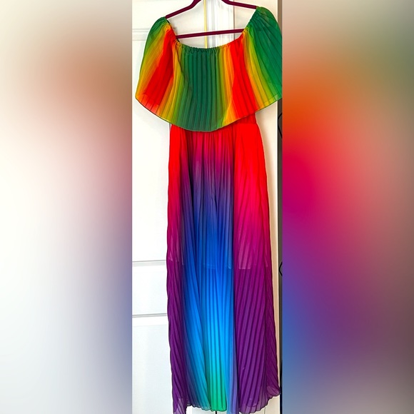 Dresses | Rainbow Colored Off The Shoulder Dress | Poshmark